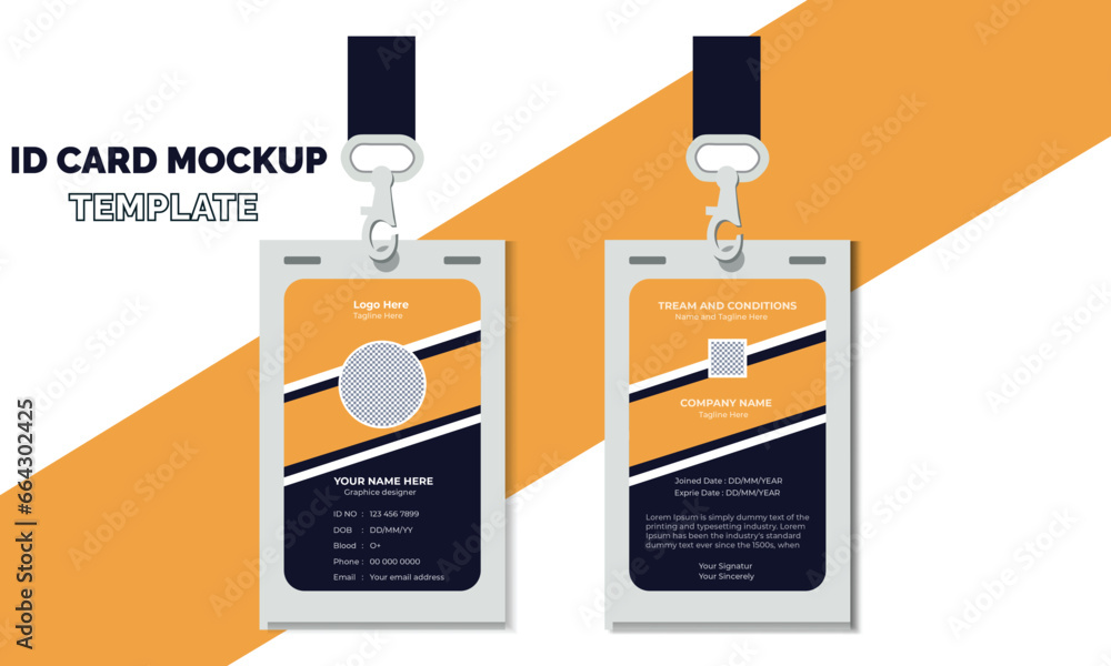 New Creative and modern symbol id card design template mockup Stock ...
