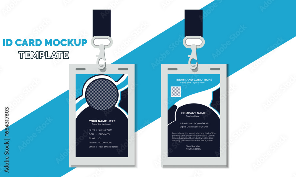 New Creative and modern symbol id card design template mockup Stock ...