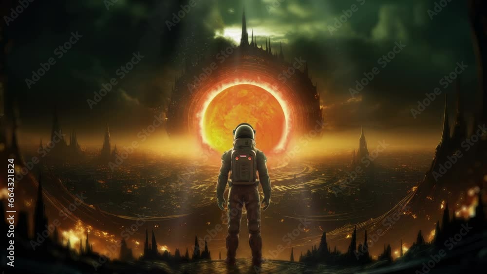 Astronaut discovered alien stargate space. Fantasy black hole ...