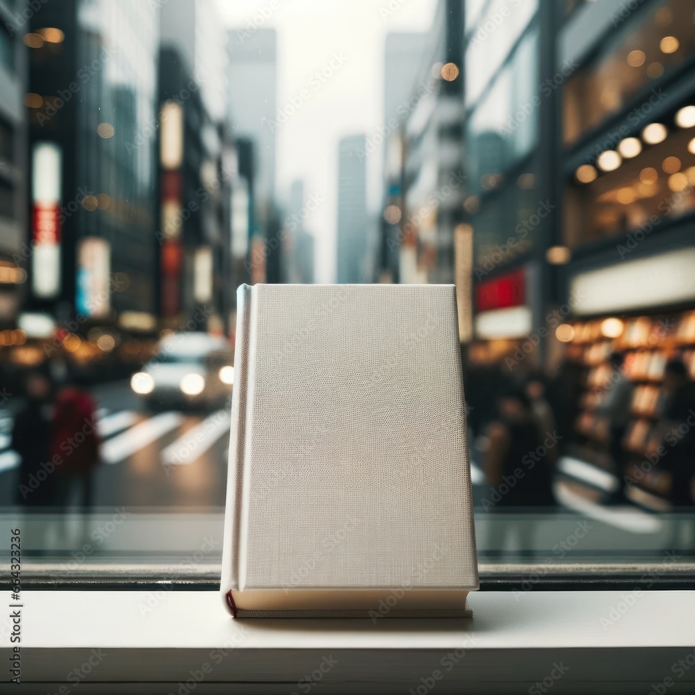 The abandoned book on the window sill of the rundown building ...