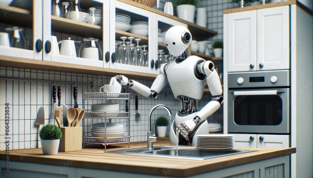 Effortlessly, the sleek robotic arms glided over the sparkling ...