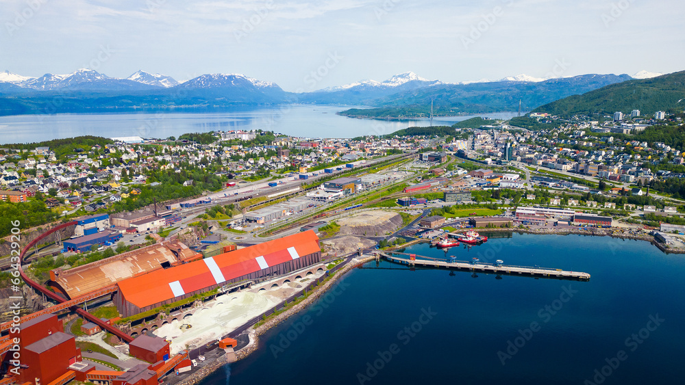 Narvik, Norway - June 20, 2023: Narvik harbor and city centre in Norway ...