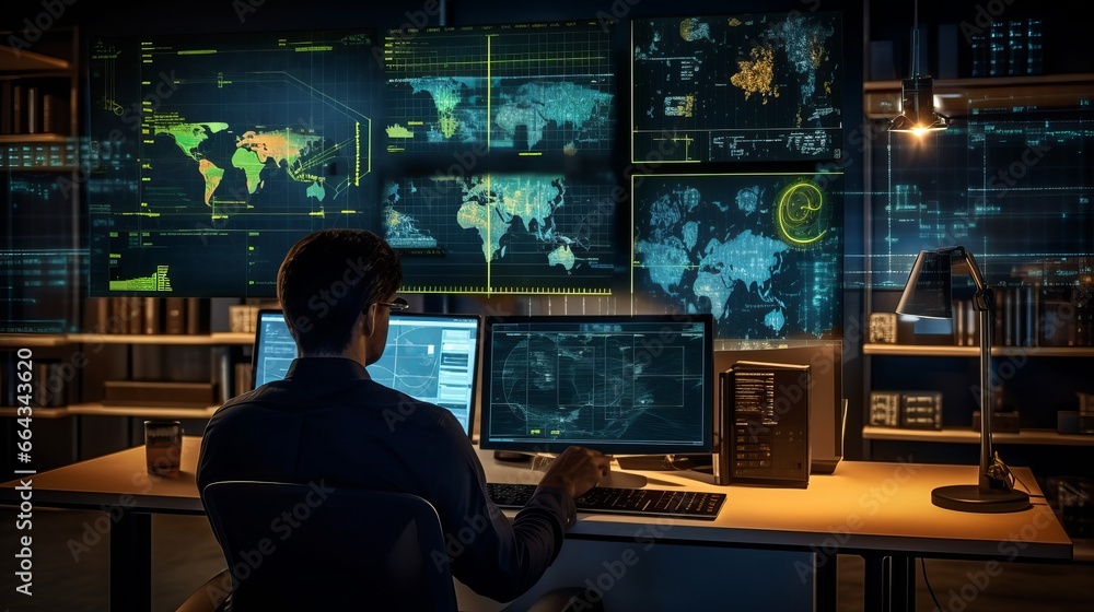 expert data scientist analyzing complex data sets with big data ...