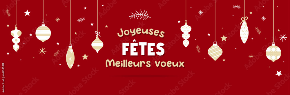 Vecteur Stock Bannière festive pour les fêtes de fin d'année - Joyeuses ...