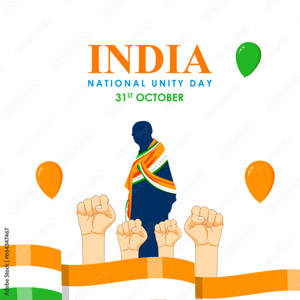 Vector illustration of National Unity Day of India social media feed ...