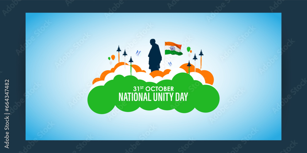 Vector illustration of National Unity Day of India social media feed ...