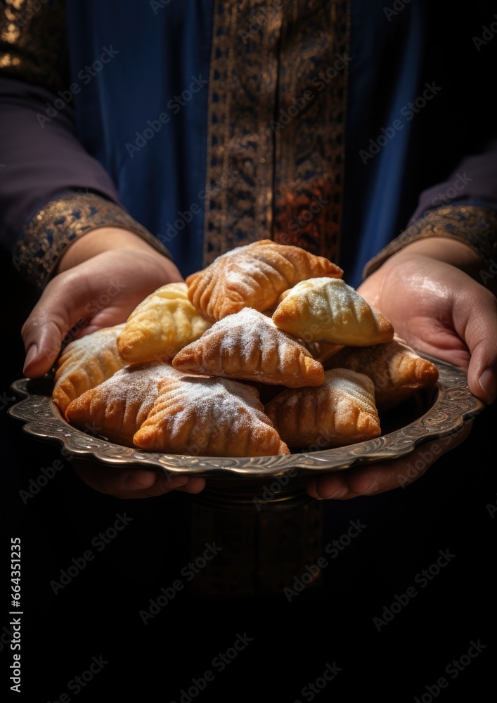 Maamoul: An artful composition with a person's hand reaching for a ...