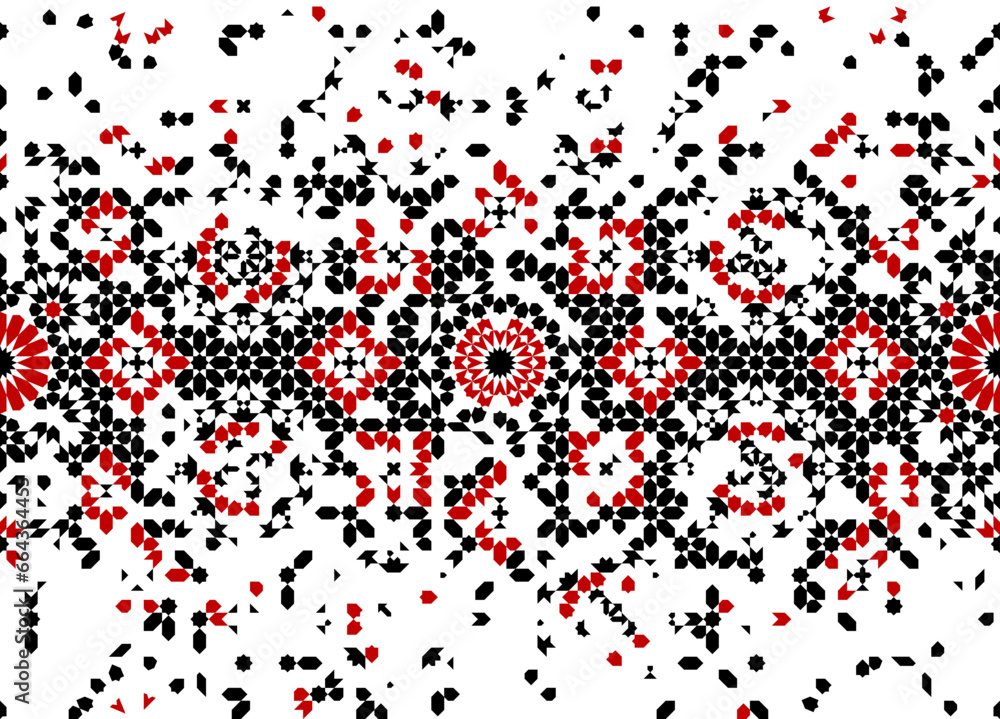 Geometric pattern in arabic style with destruction effect Stock Vector ...