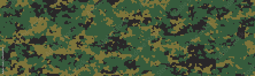 Seamless military dark green pixel camo pattern for woodland. Digital ...