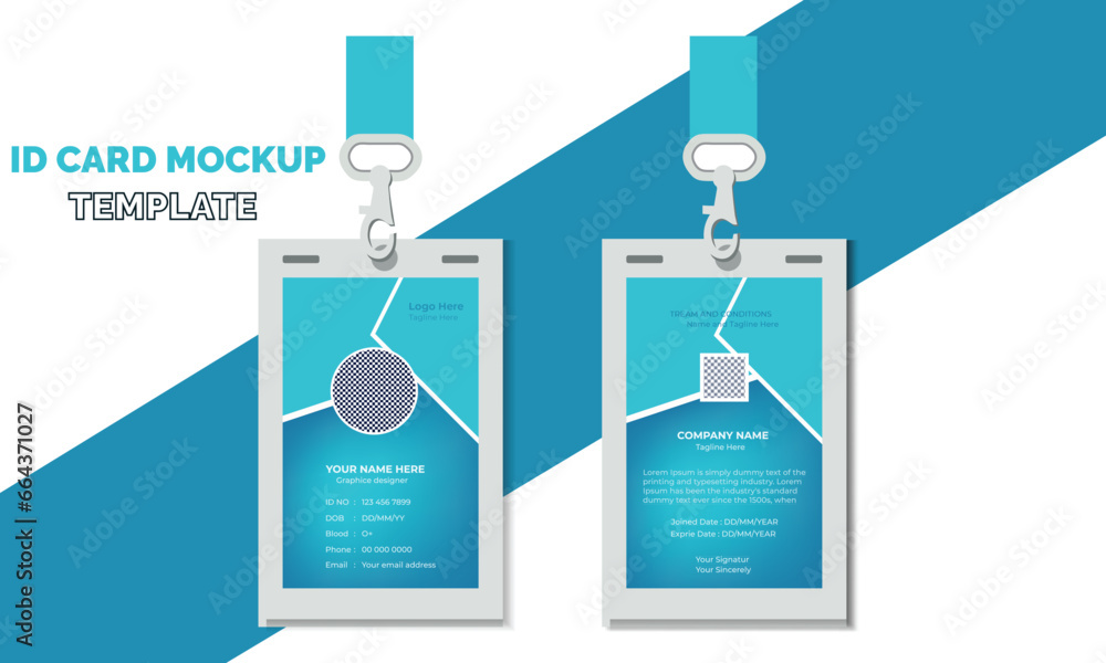 New Creative and modern symbol id card design template mockup Stock ...