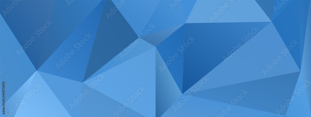 Abstract Blue Triangle Geometric Background, Vector Illustration. Mosaic of simple shapes in ...