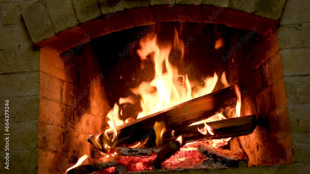 Relaxing Fireplace Background. Cozy Romantic Scene for Valentines Day ...