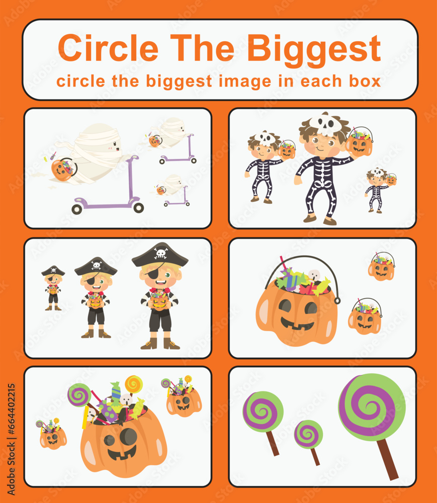 Educational game for preschool and kindergarten children circle the ...