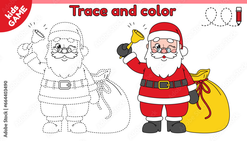Educational kids game. Trace and color. Handwriting practice worksheet ...
