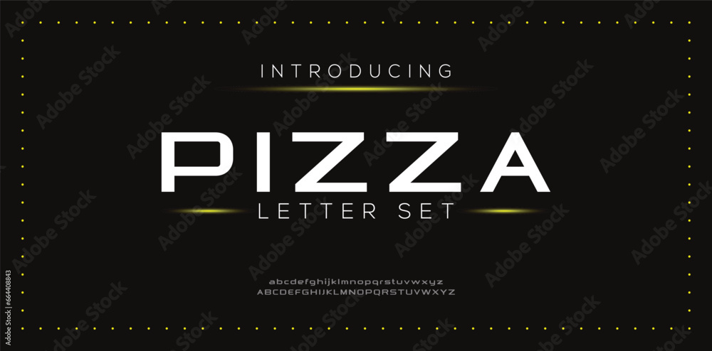 PIZZA special and original font letter design. modern tech vector logo ...