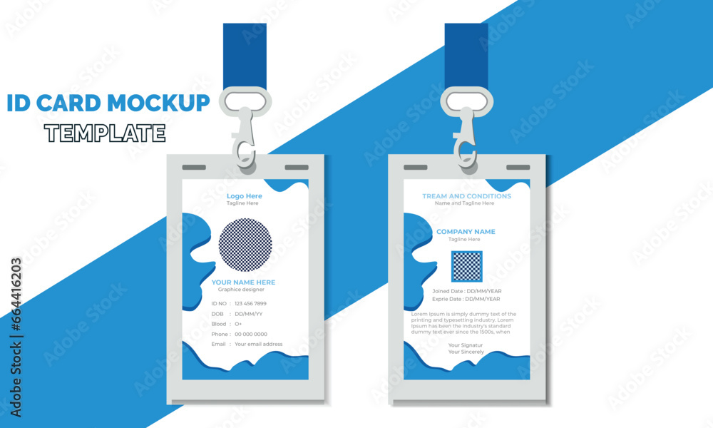 New Creative and modern symbol id card design template mockup Stock ...