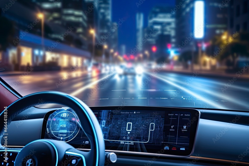 Modern smart car technology intelligent system using Heads up display ...