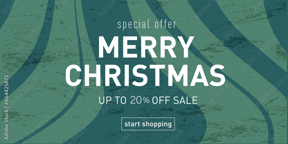 Merry Christmas Special Offer 20%. Modern Gradient Design with Wave ...