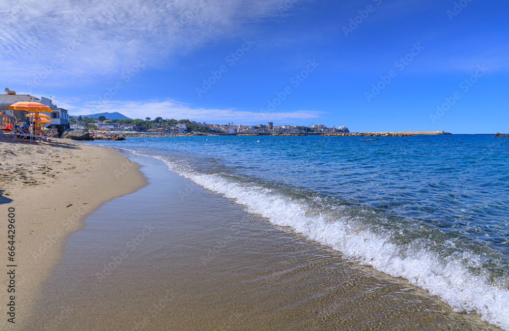 Townscape of Forio d'Ischia in Ischia Island, Italy. View of the Chiaia ...