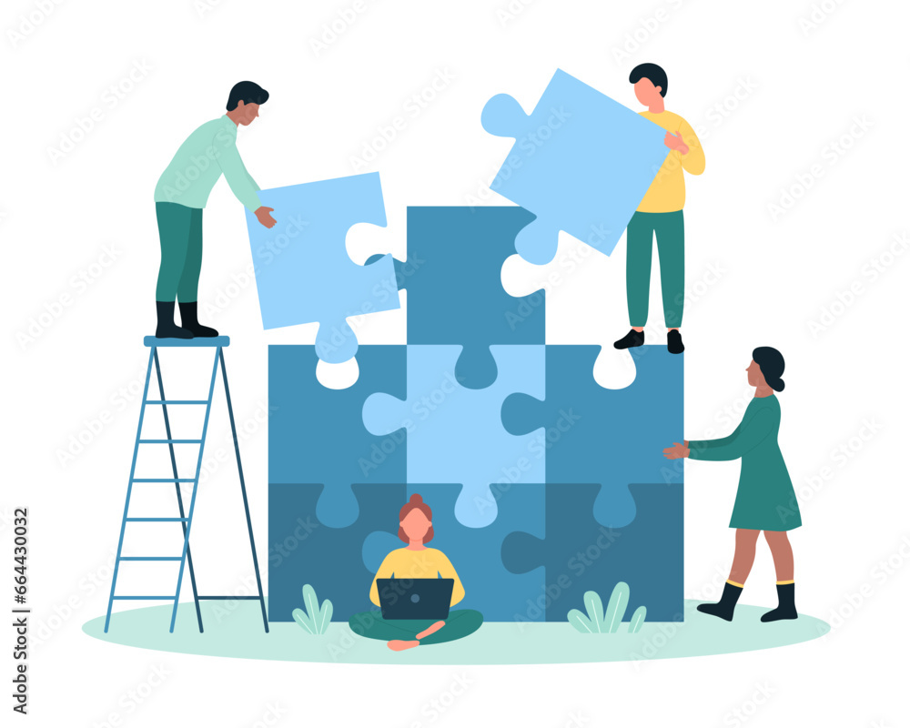 Poster Team building vector illustration – Wall Art | UkPosters