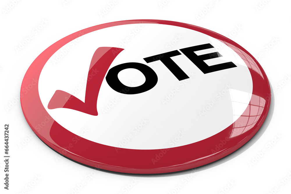 Digital png illustration of white red vote button on transparent ...