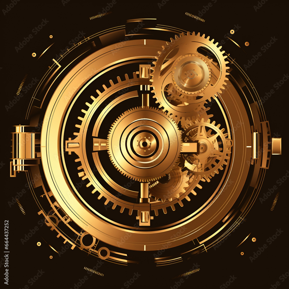 Vector Illustration of an Abstract Machinery Gear Mechanism in the ...