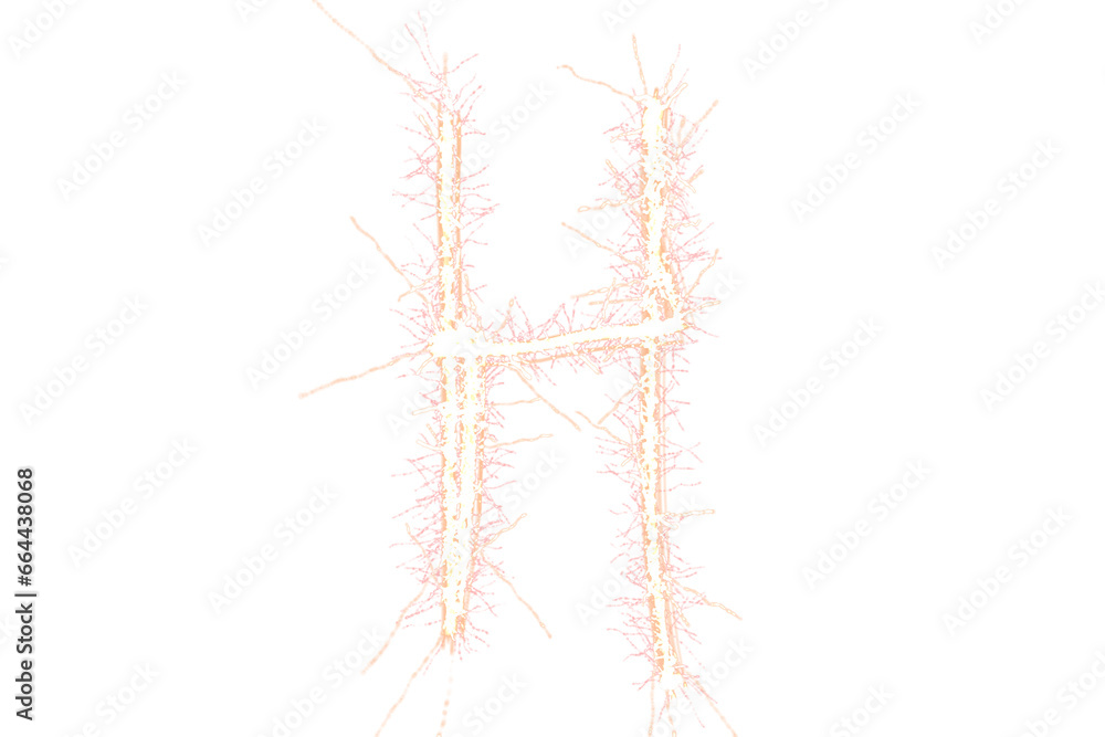 Digital png illustration of h letter on transparent background Stock ...