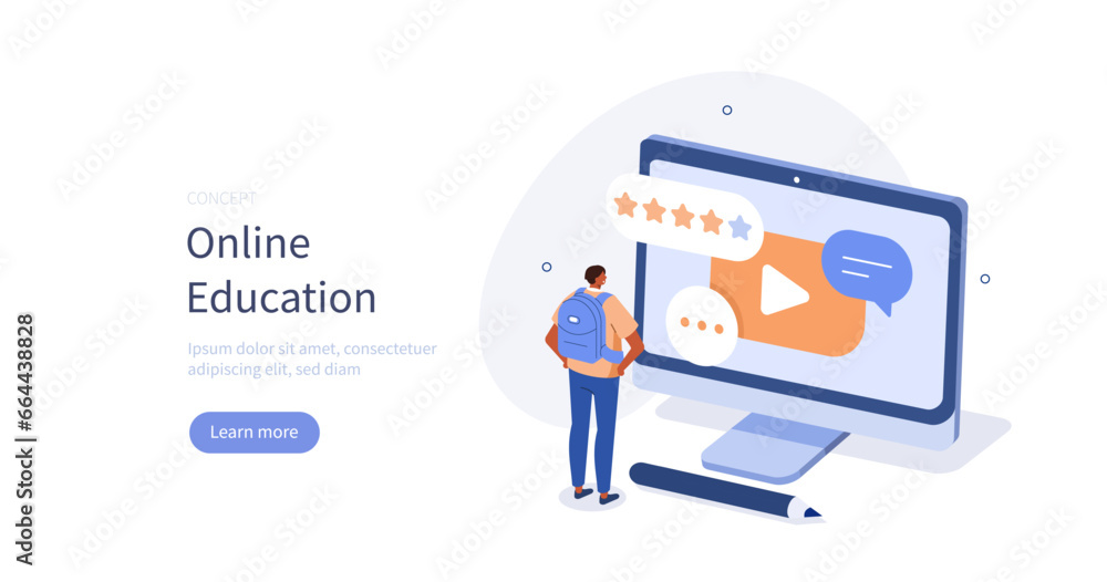 Education and distance learning concept. Student study remote online ...