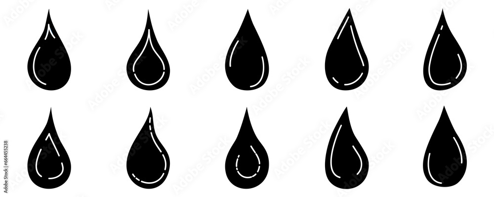 Doodle water drop. Hand drawn sketch illustration of droplets or tears ...