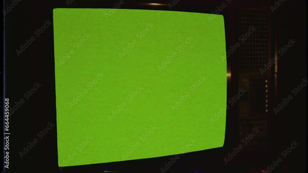 Retro TV Green Screen Statics VHS Texture Zoom Out Vintage Television ...