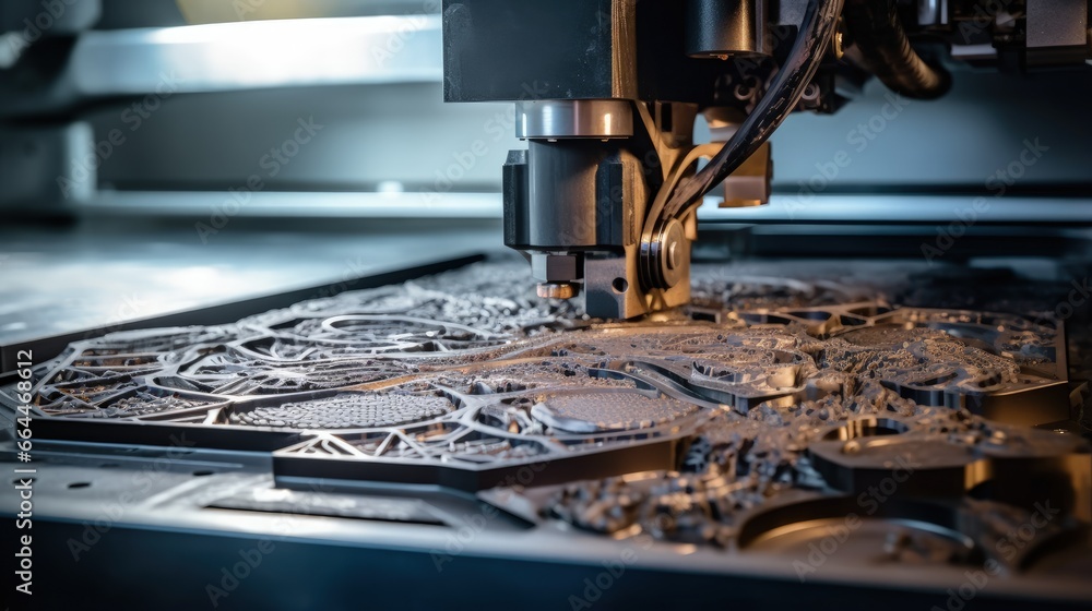 Raising up printing platform with object printed on 3d printer for ...