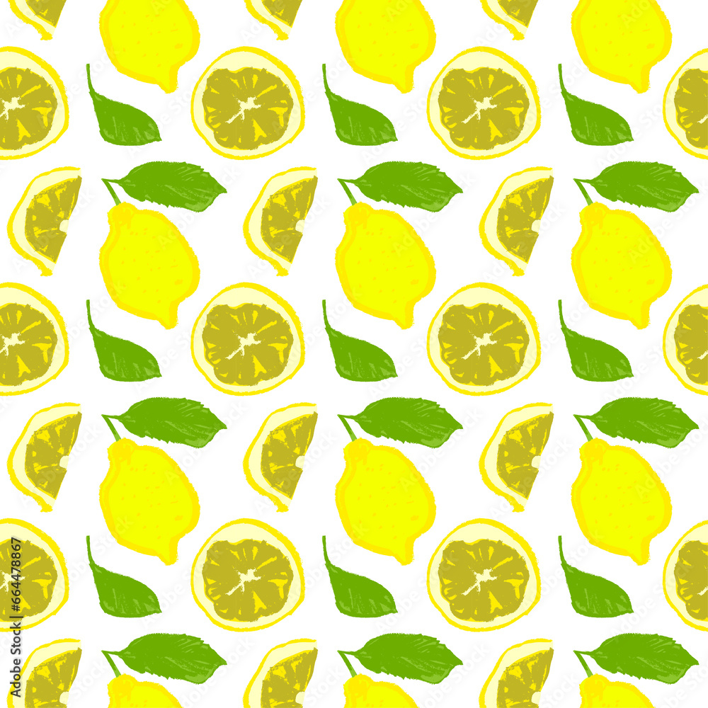 Lemon seamless pattern for Citrus fruit wallpaper on transparent ...