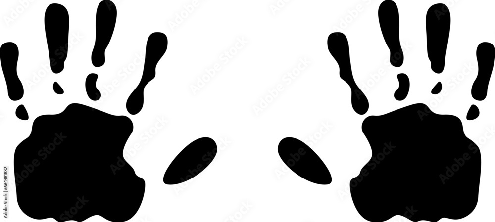 Vector illustration of two handprints on transparent background. Hand ...