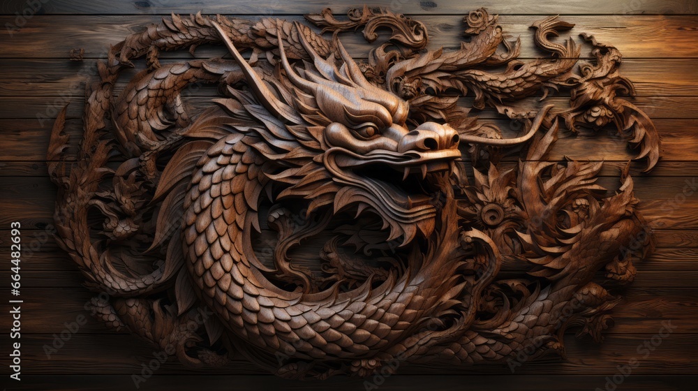 Wooden Dragon symbol of the year 2024. Year of the Dragon, Chinese New ...