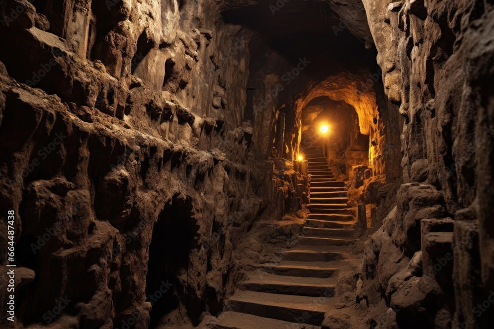 Underground catacombs, maze of ancient burial chambers and mysteries ...