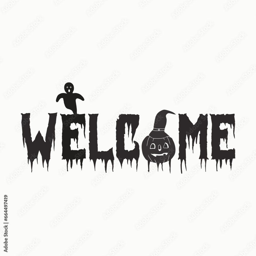 Halloween Party Welcome Sign, Welcome banner, Scary Halloween Printable ...