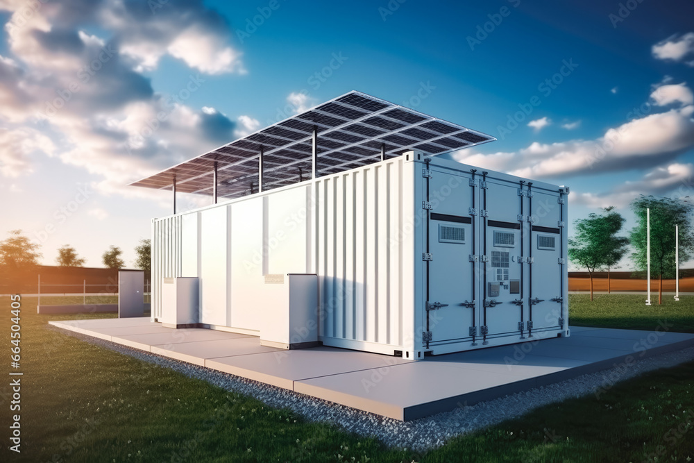 Conceptual image of a modern battery energy storage. Modern energy ...