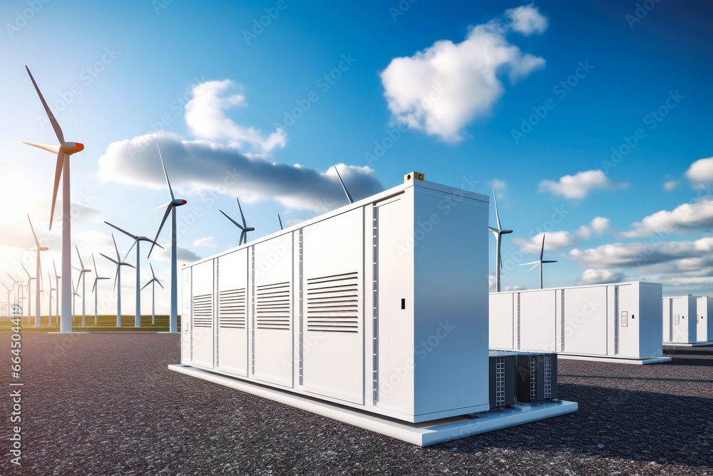 Conceptual image of a modern battery energy storage. Modern energy ...