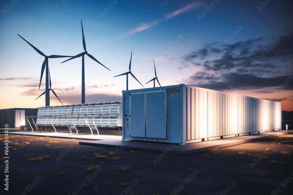 Conceptual image of a modern battery energy storage. Modern energy ...
