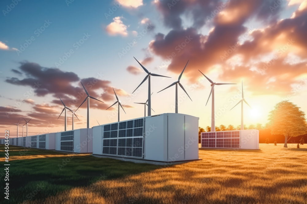 Conceptual image of a modern battery energy storage. Modern energy ...