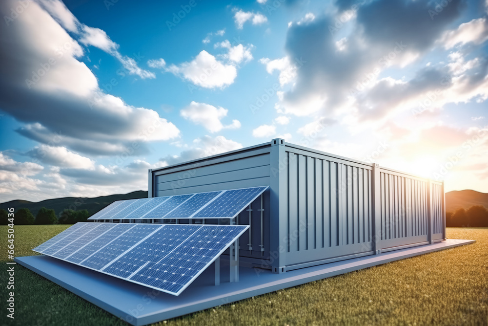 Conceptual image of a modern battery energy storage. Modern energy ...