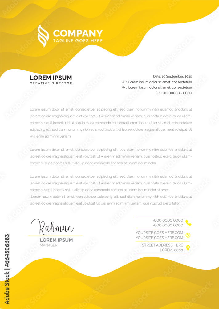 Professional and Creative Letterhead design Stock Vector | Adobe Stock