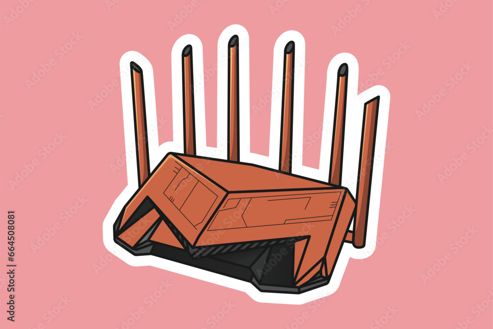 Modem Internet Router Sticker Technology Device vector illustration ... Modem Internet Router Sticker Technology Device vector illustration ...