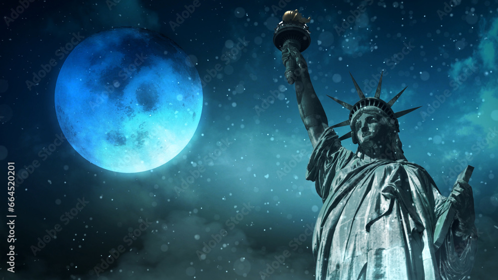 Statue Of Liberty in a Winter Snow features the Statue of Liberty with ...