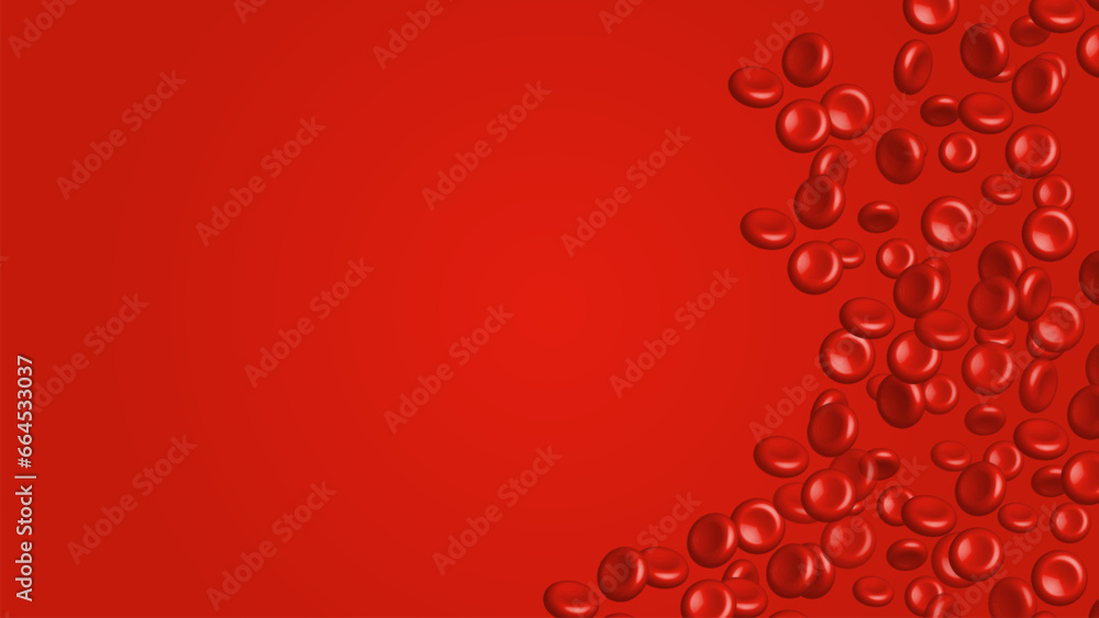 Anemia realistic vector banner template. Red blood cells 3d design, 3d ...