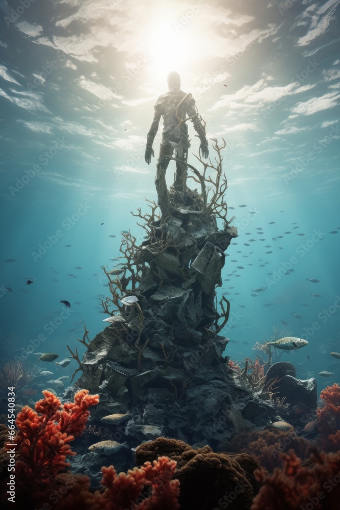 A heartbreaking image showcasing coral reefs affected by the influx of ...
