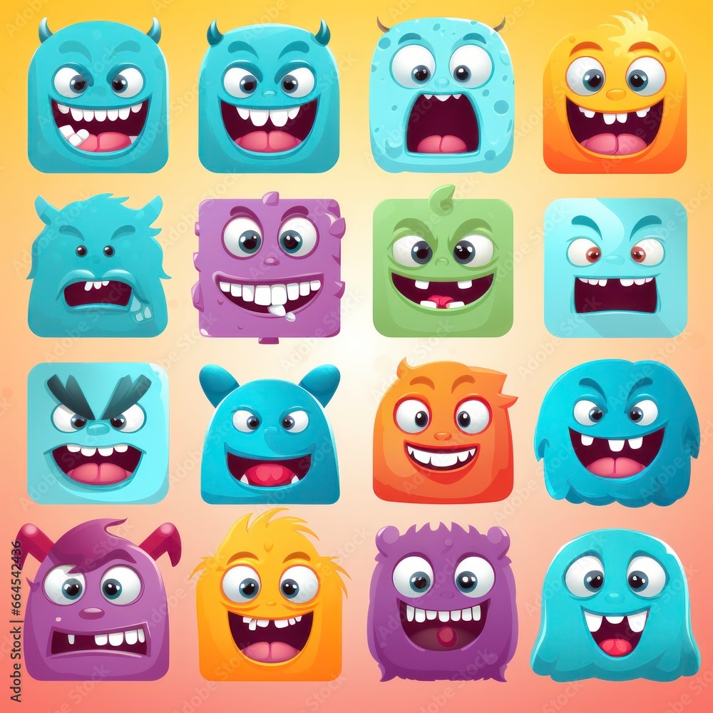 cartoon style caricatures of all colors smiling Stock Illustration ...