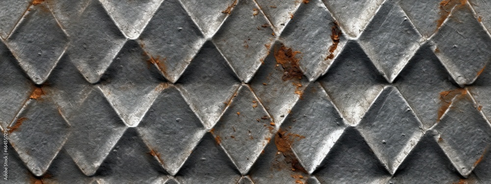 Seamless old worn grungy metal diamond plate pattern. Metallic ...