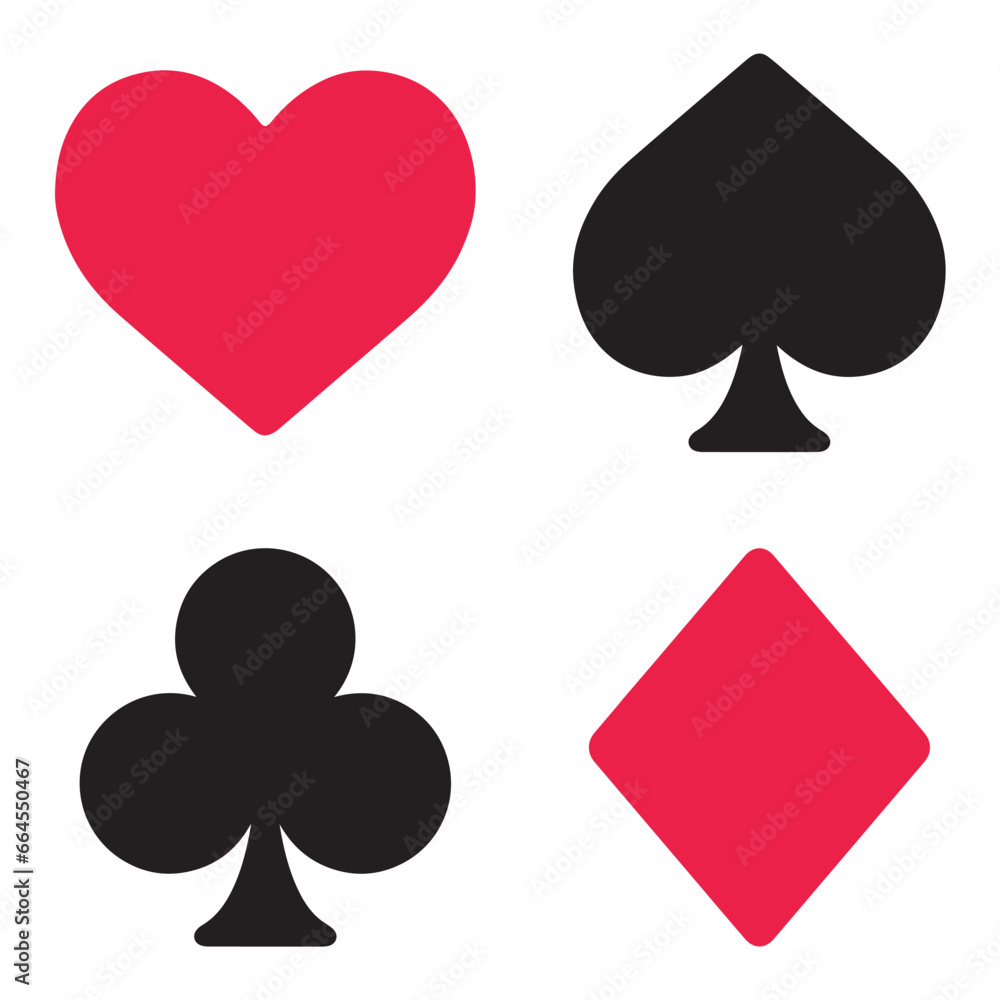 Playing card symbols set stock illustration Stock Vector | Adobe Stock