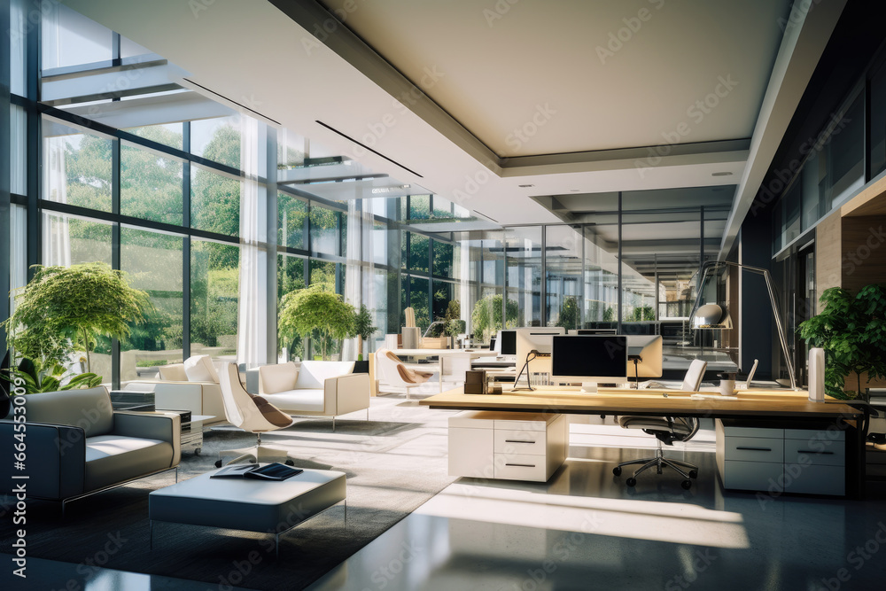 Modern luxury office interior for working background, Open space office ...